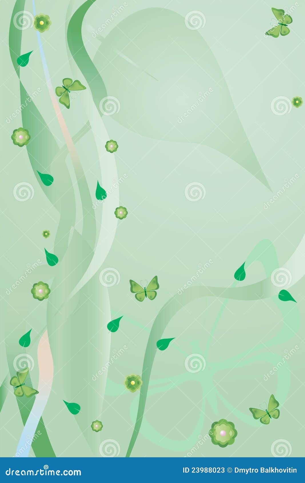 Green Color Floral Background Stock Vector - Illustration of pink ...