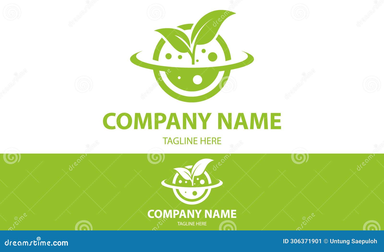 Green Color Leaf Circle Logo Design Stock Vector - Illustration of ...