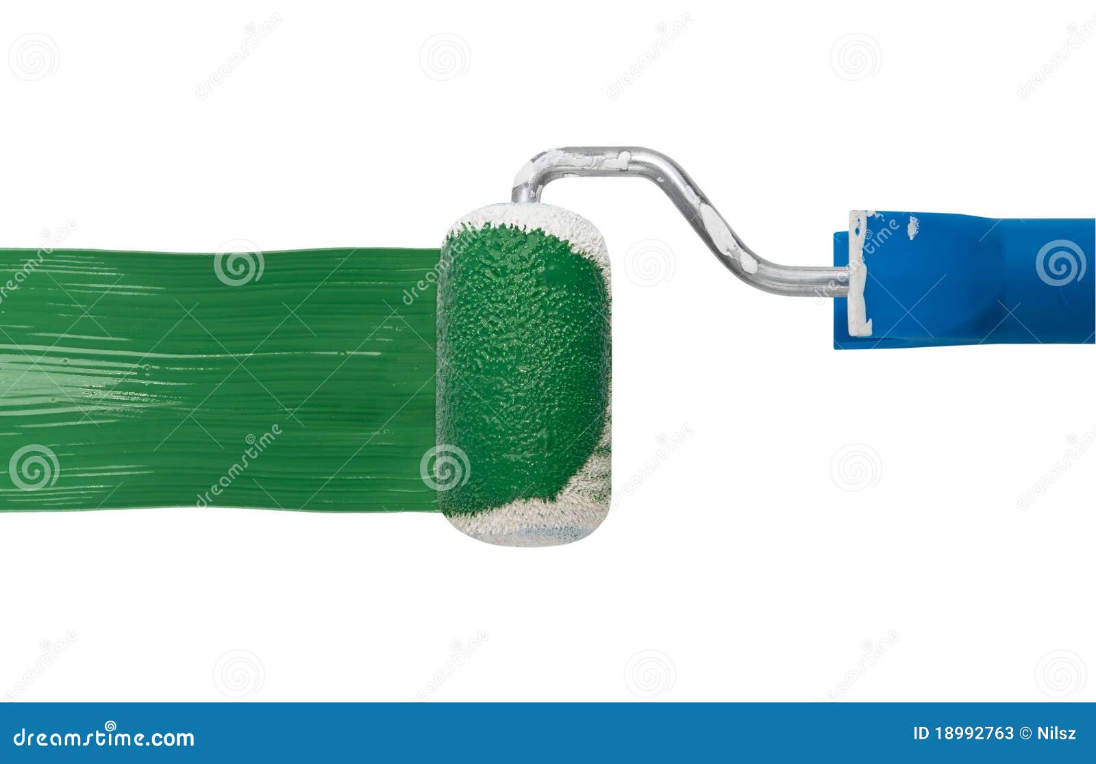 Green color paint roller stock image. Image of paintbrush - 18992763