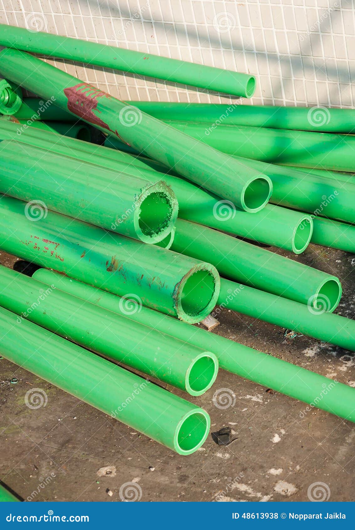 Green Color Plastic Tubes for Industry Stock Photo - Image of group ...