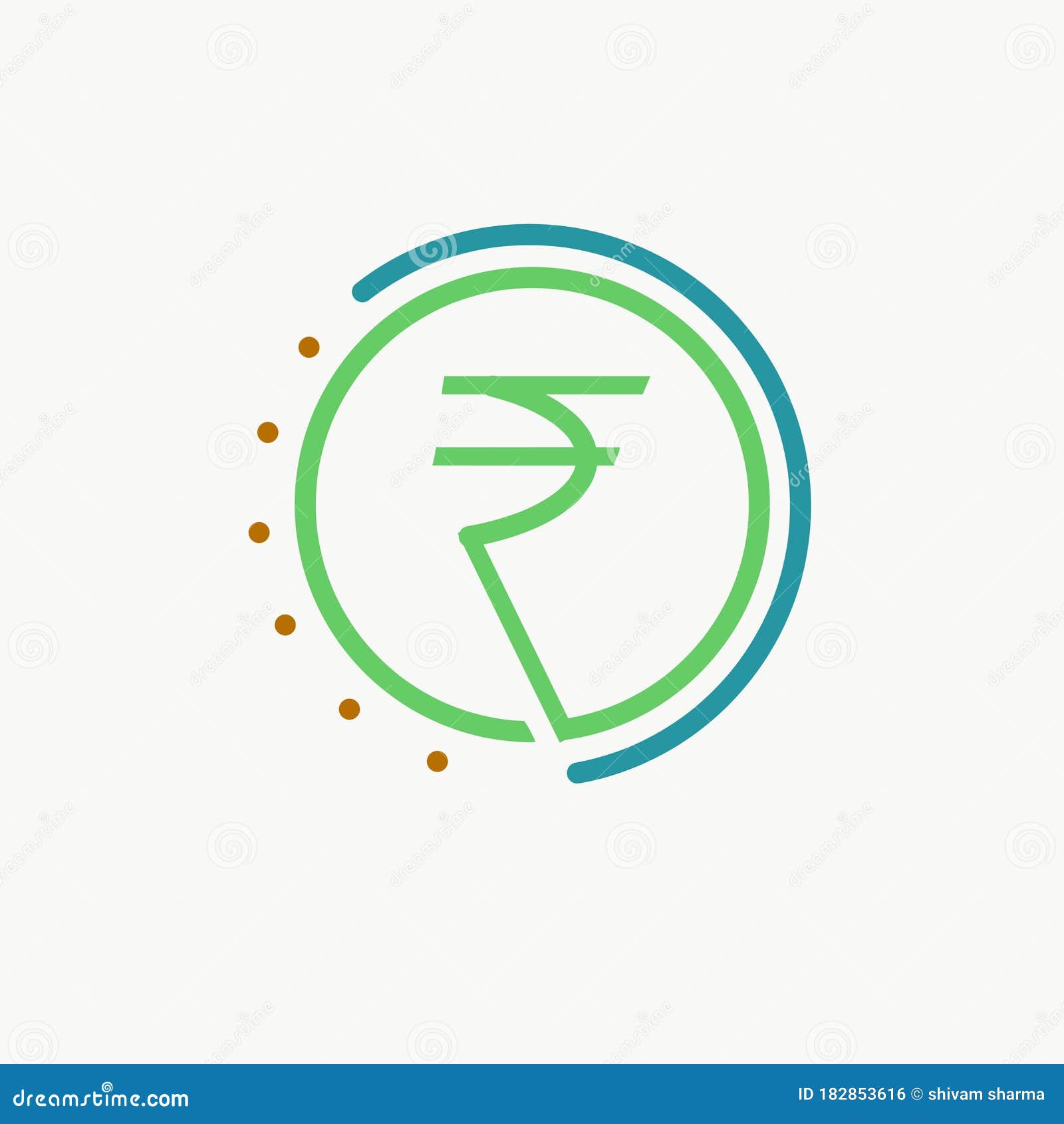 Green Color Rupee Sign in Blue Circle Stock Illustration - Illustration ...