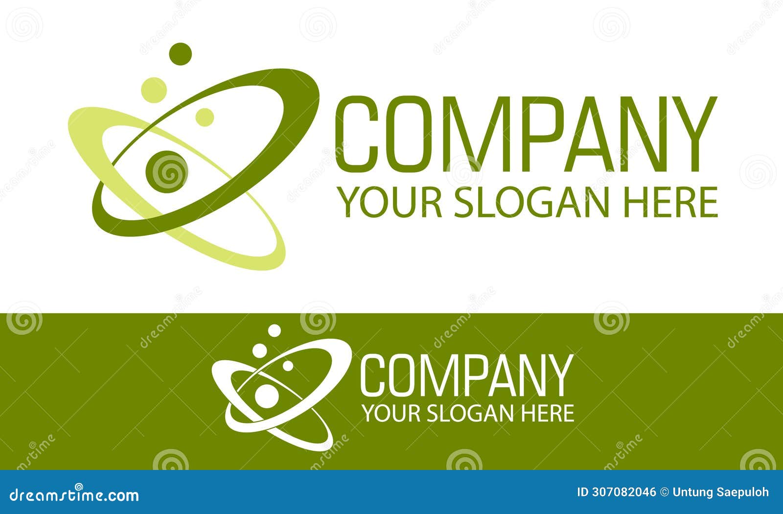 Green Color Science Circle Dot Atom Logo Design Stock Vector ...