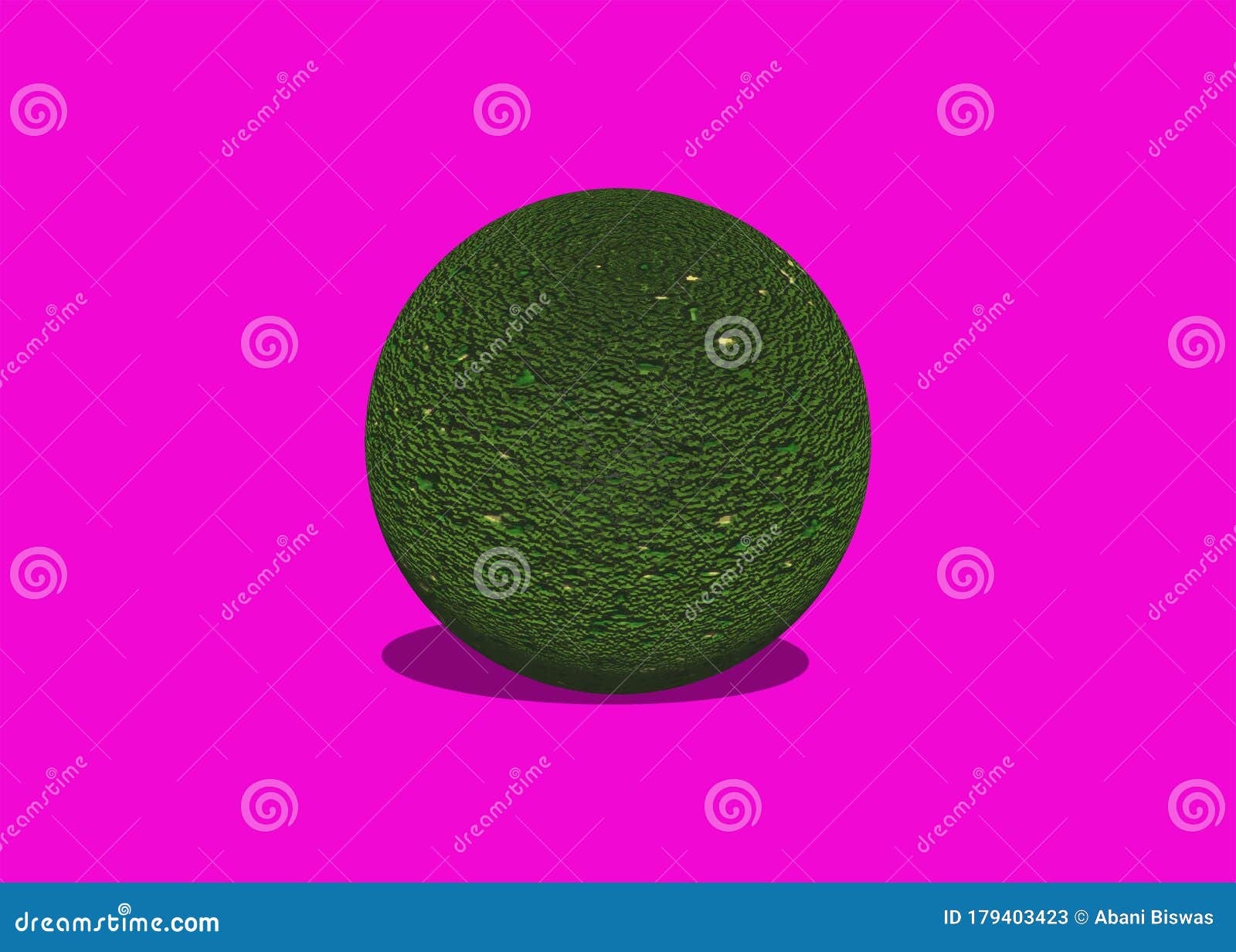 Green Color Shape Sphere with Pink Color Background Stock Illustration ...