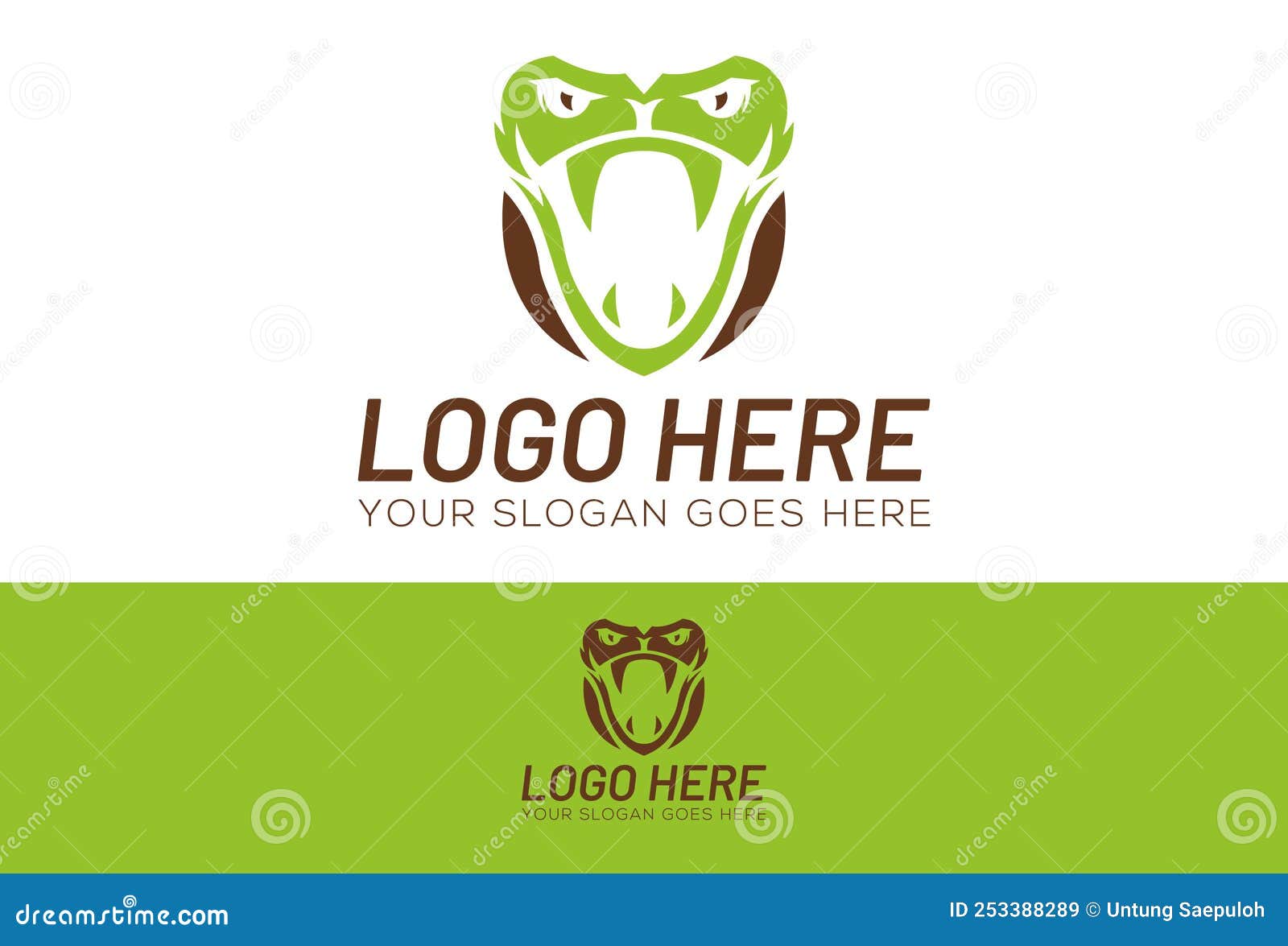 Green Color Snake Head Logo Design Stock Vector - Illustration of ...