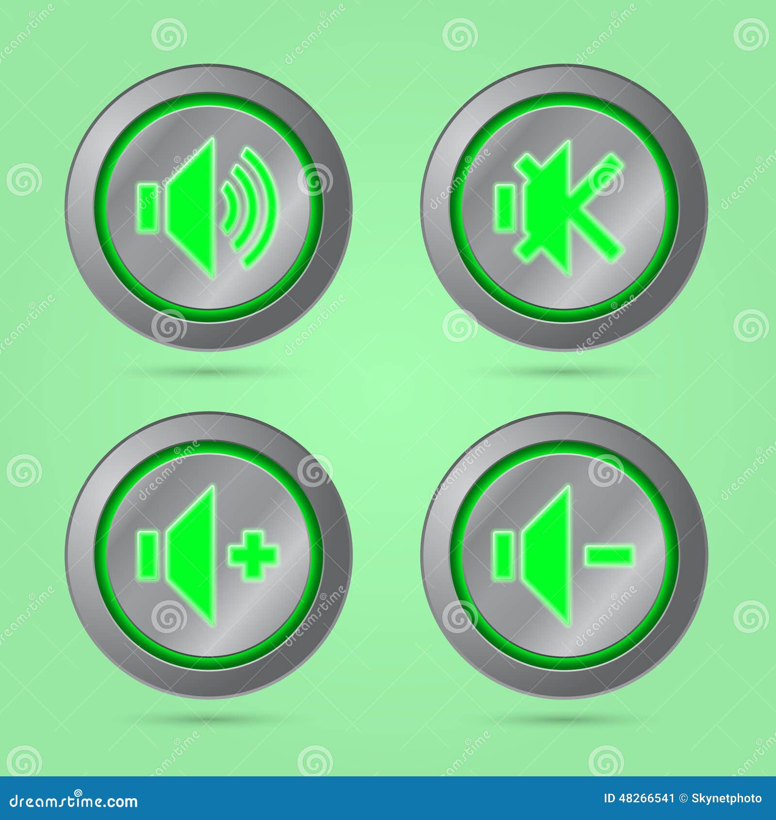 Green color sound button stock vector. Illustration of light - 48266541