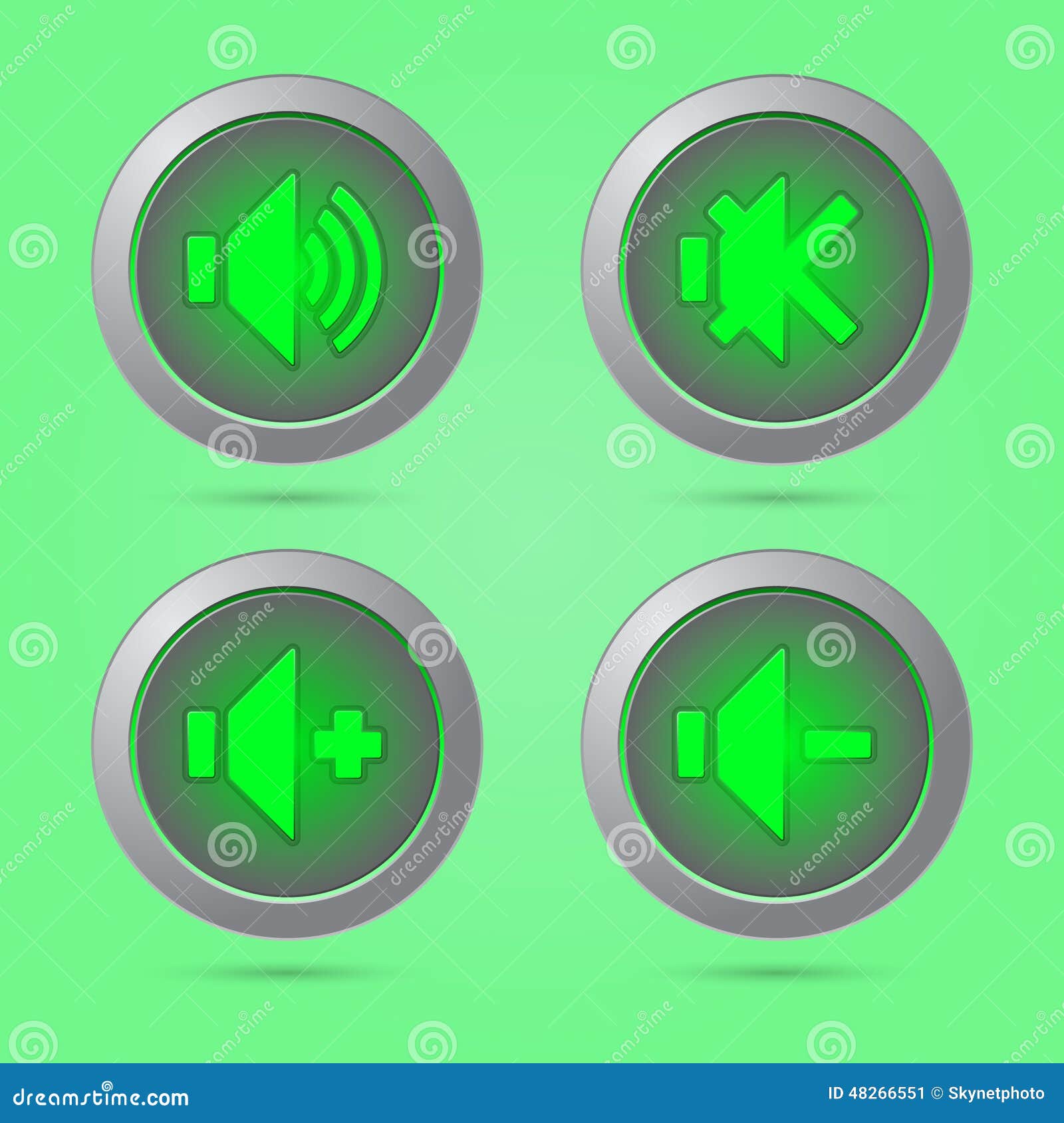 Green color sound button stock vector. Illustration of badge - 48266551