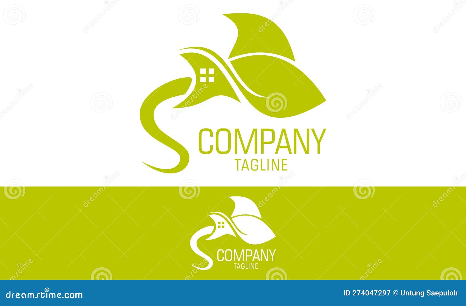 Green Color Stingray Fish Home Logo Design Stock Vector - Illustration ...