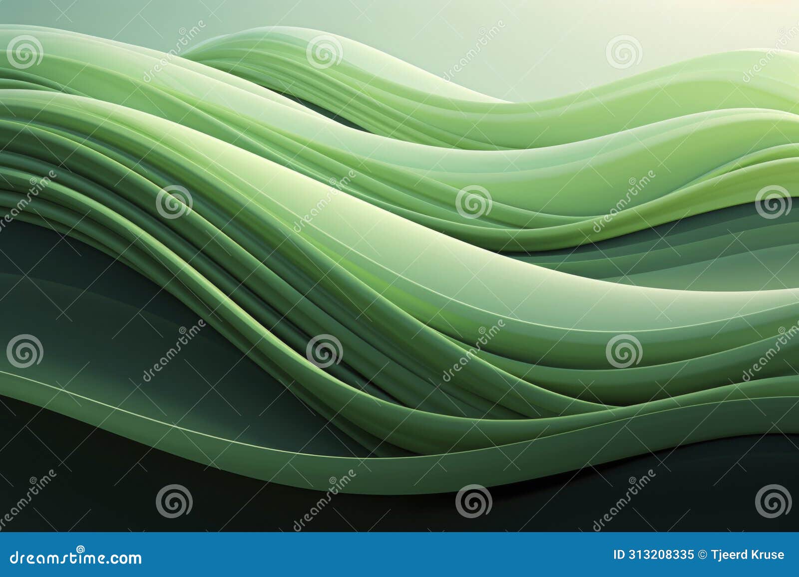 Green Color Strip Wave Paper. Abstract Texture Black Background Stock ...