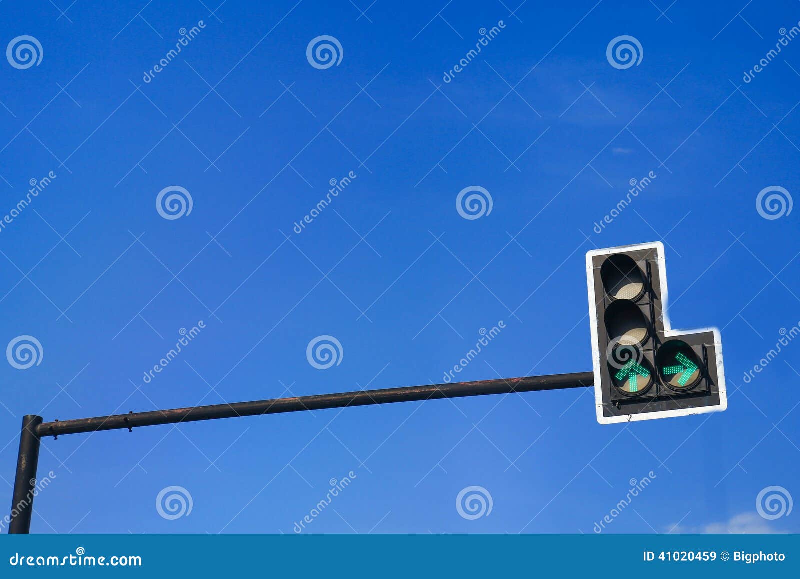Green Color on the Traffic Light with a Beautiful Blue Sky in Ba Stock ...