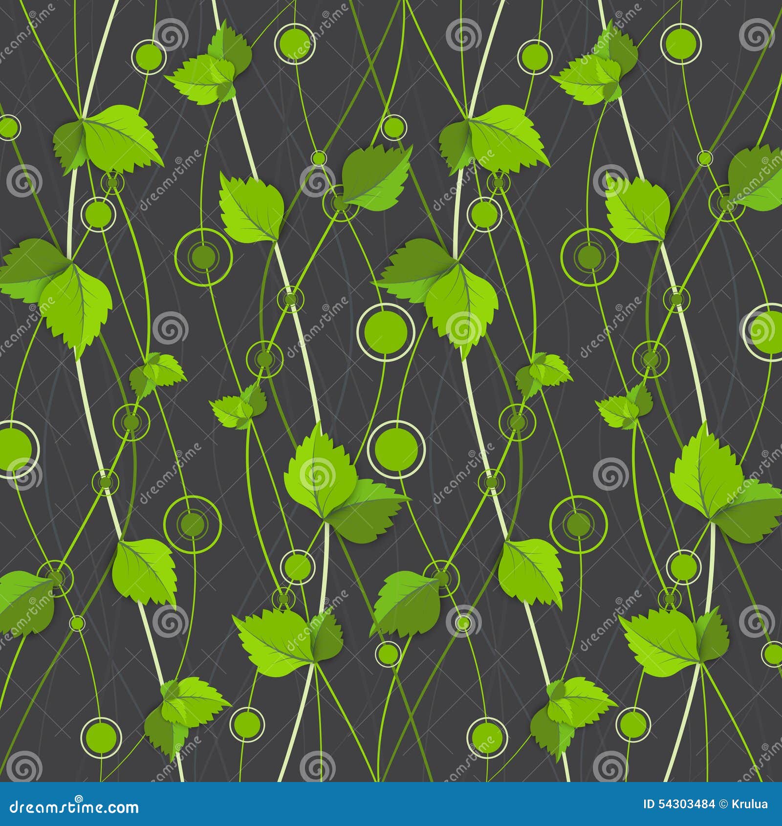 Green Color Wave with Leaves. Stock Vector - Illustration of nature ...