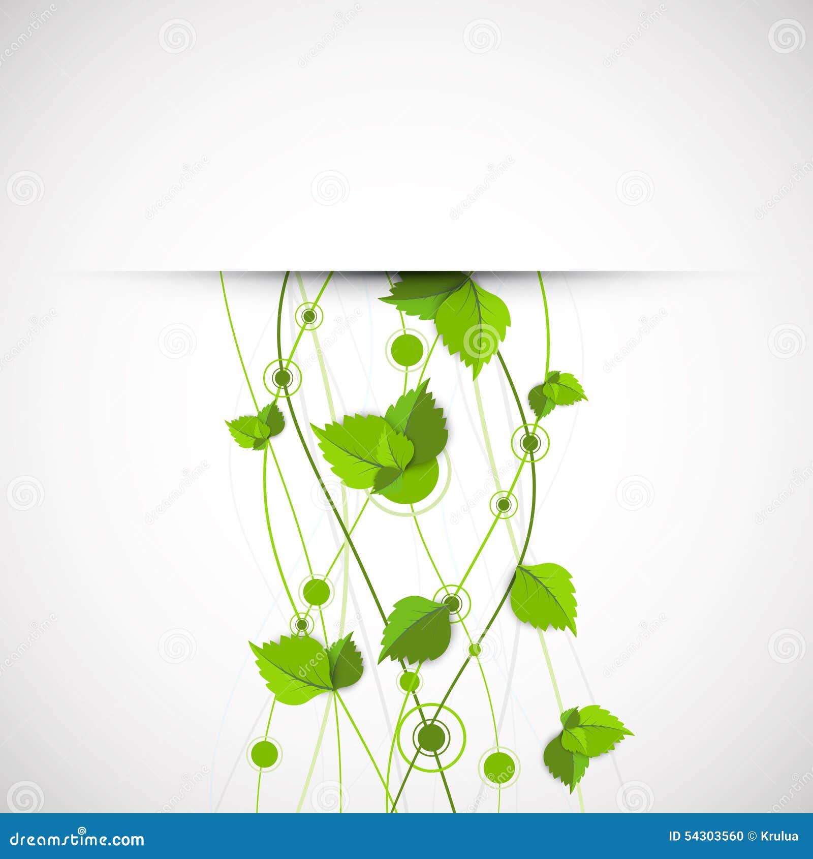 Green Color Wave with Leaves. Stock Vector - Illustration of line ...