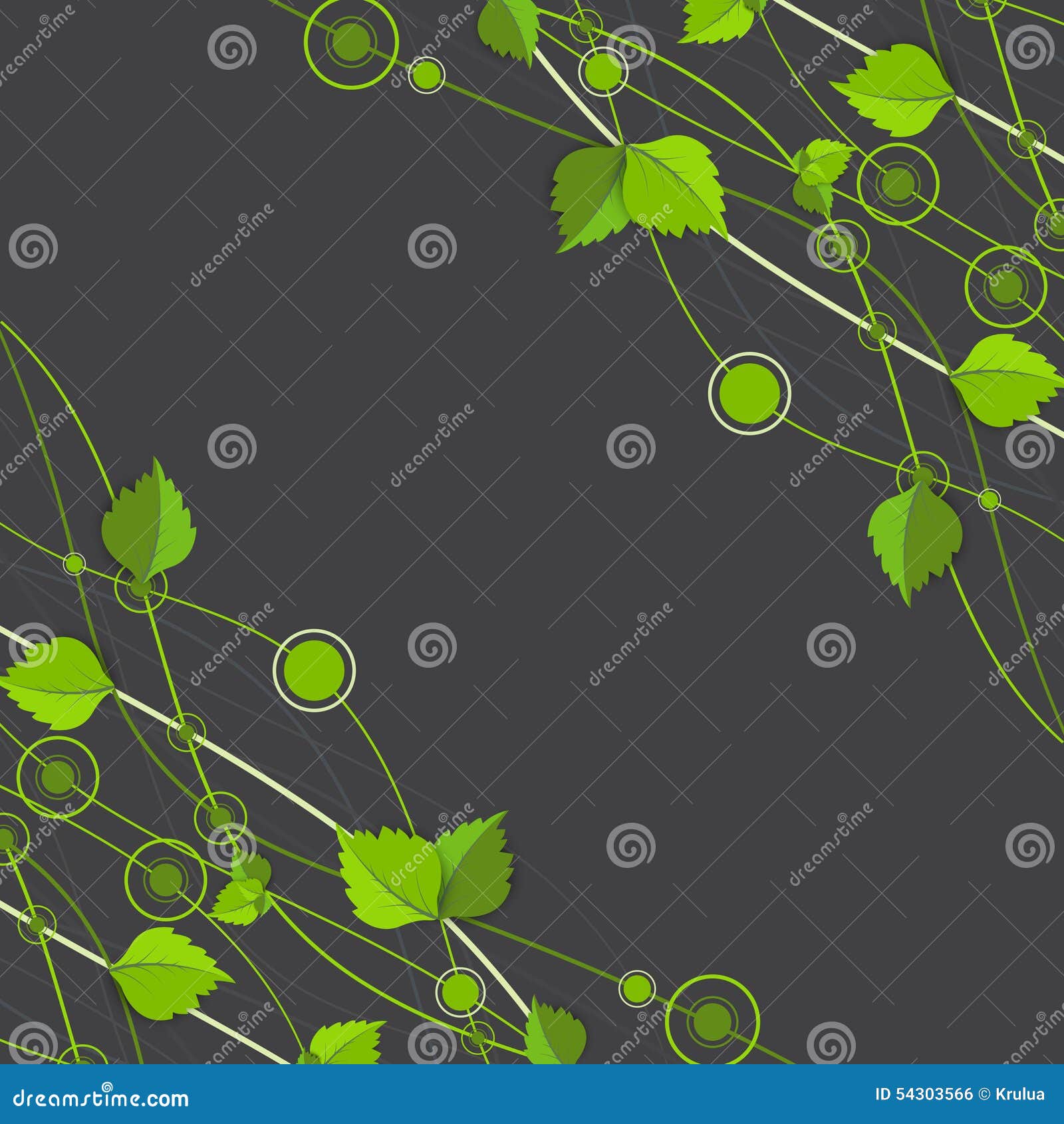 Green Color Wave with Leaves. Stock Vector - Illustration of concept ...