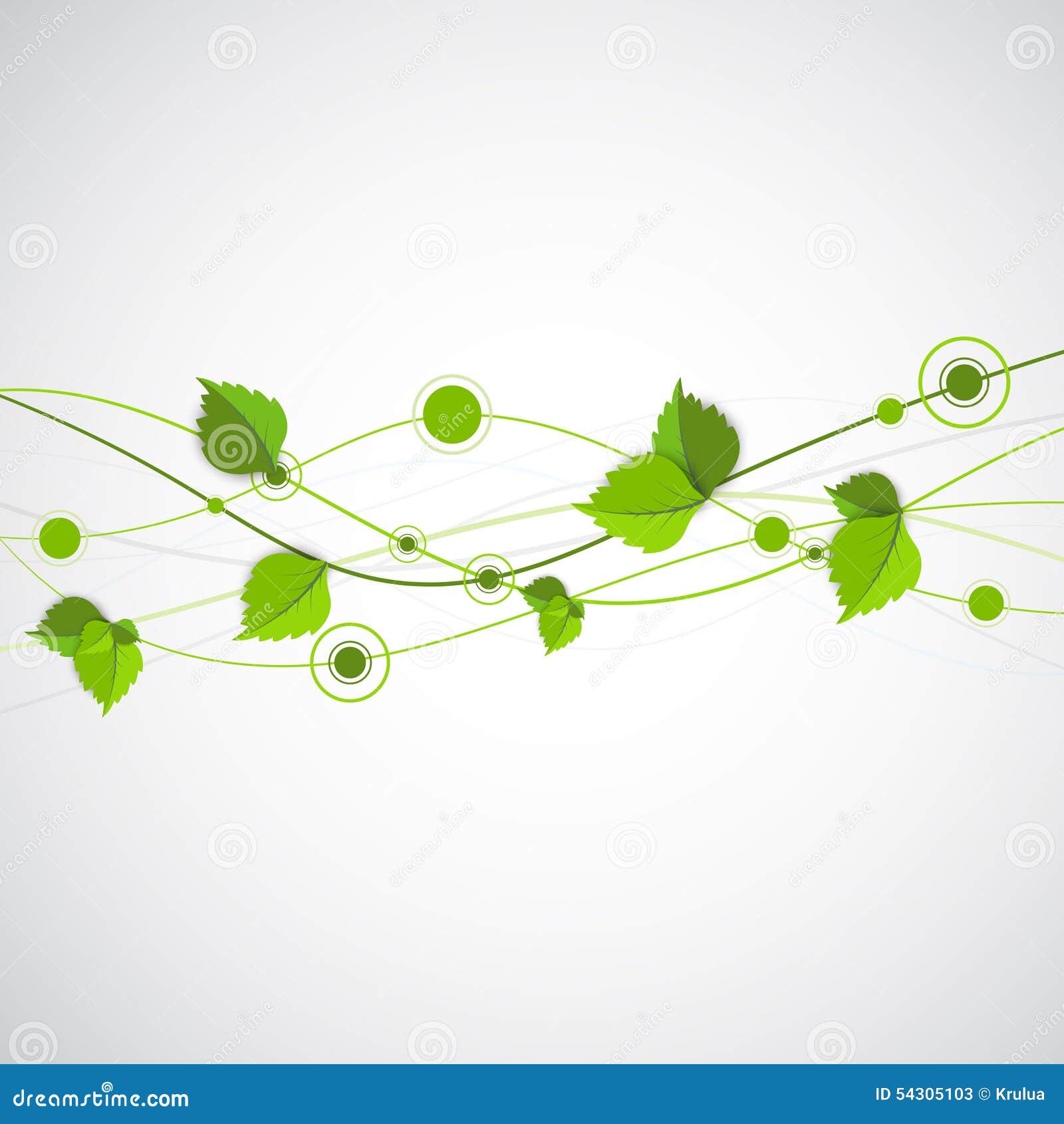 Green Color Wave with Leaves. Stock Vector - Illustration of cool ...