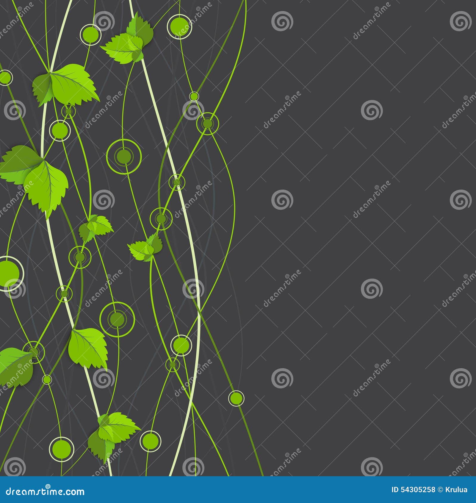 Green Color Wave with Leaves. Stock Vector - Illustration of graphic ...