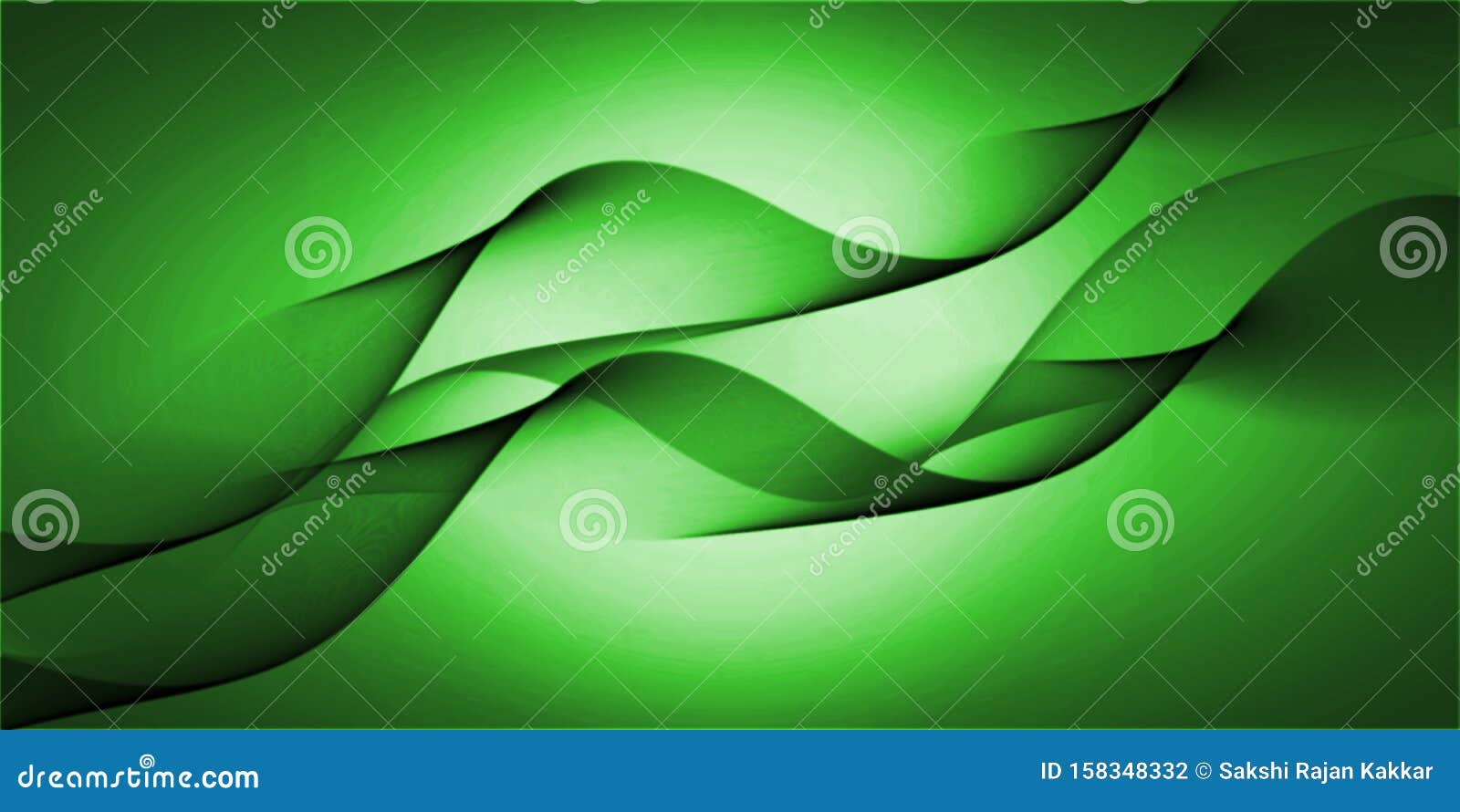 Green Color Wavy , Lighted And Glossy Effect Computer Generated ...