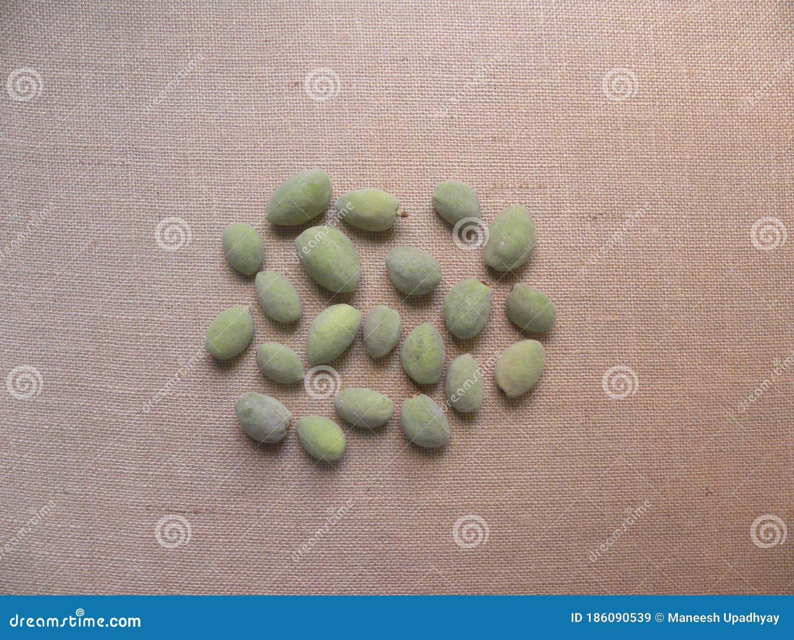 Green color whole almonds stock image. Image of ingredient - 186090539