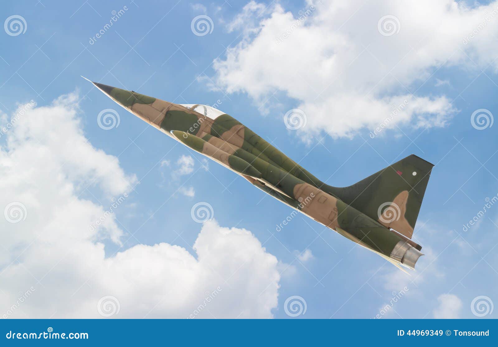 A Green Colored Camouflage Skyhawk Fighter Jet Plane Stock Image ...