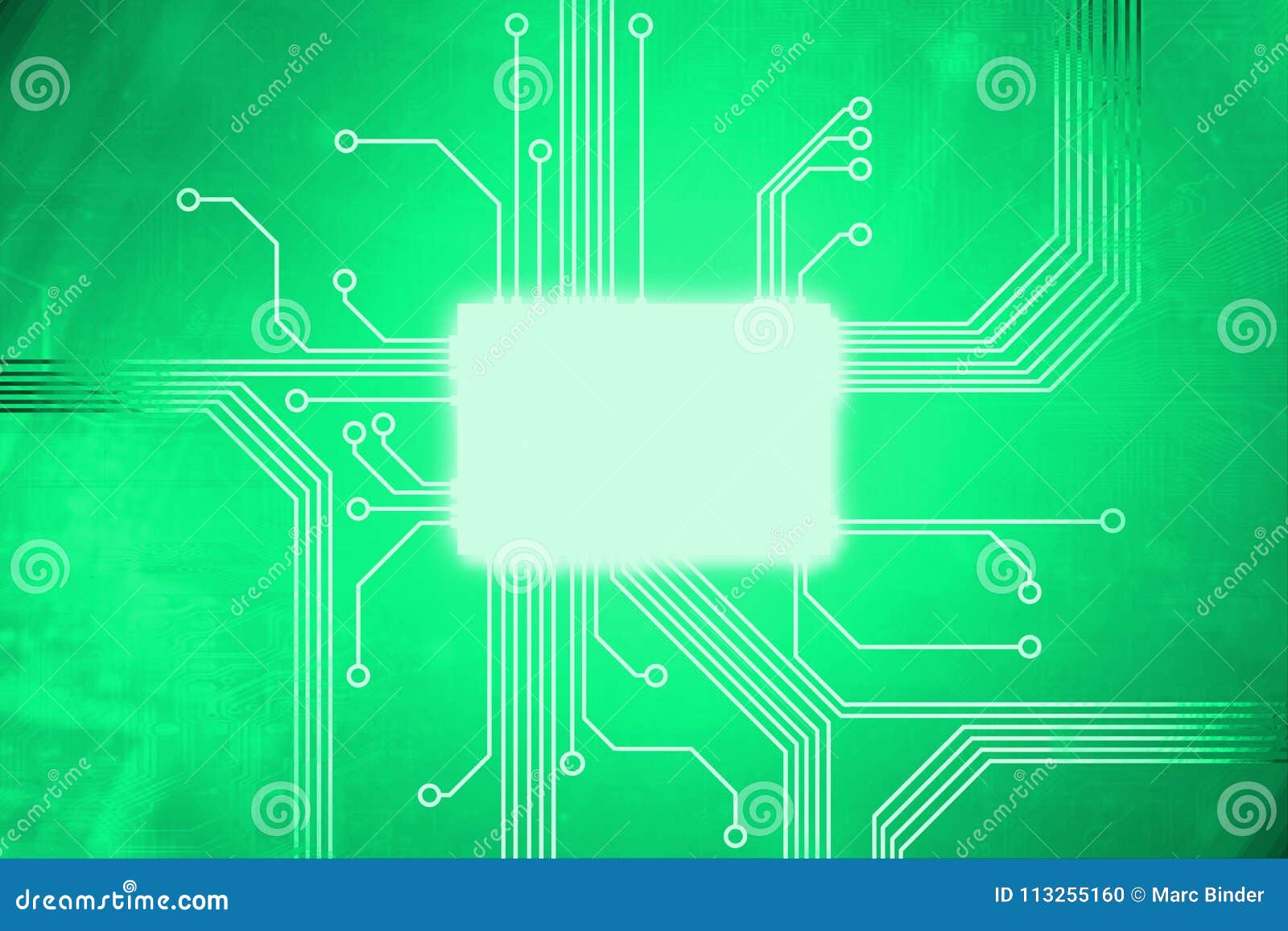Green Colored Digital Computer Chip Core Stock Illustration ...