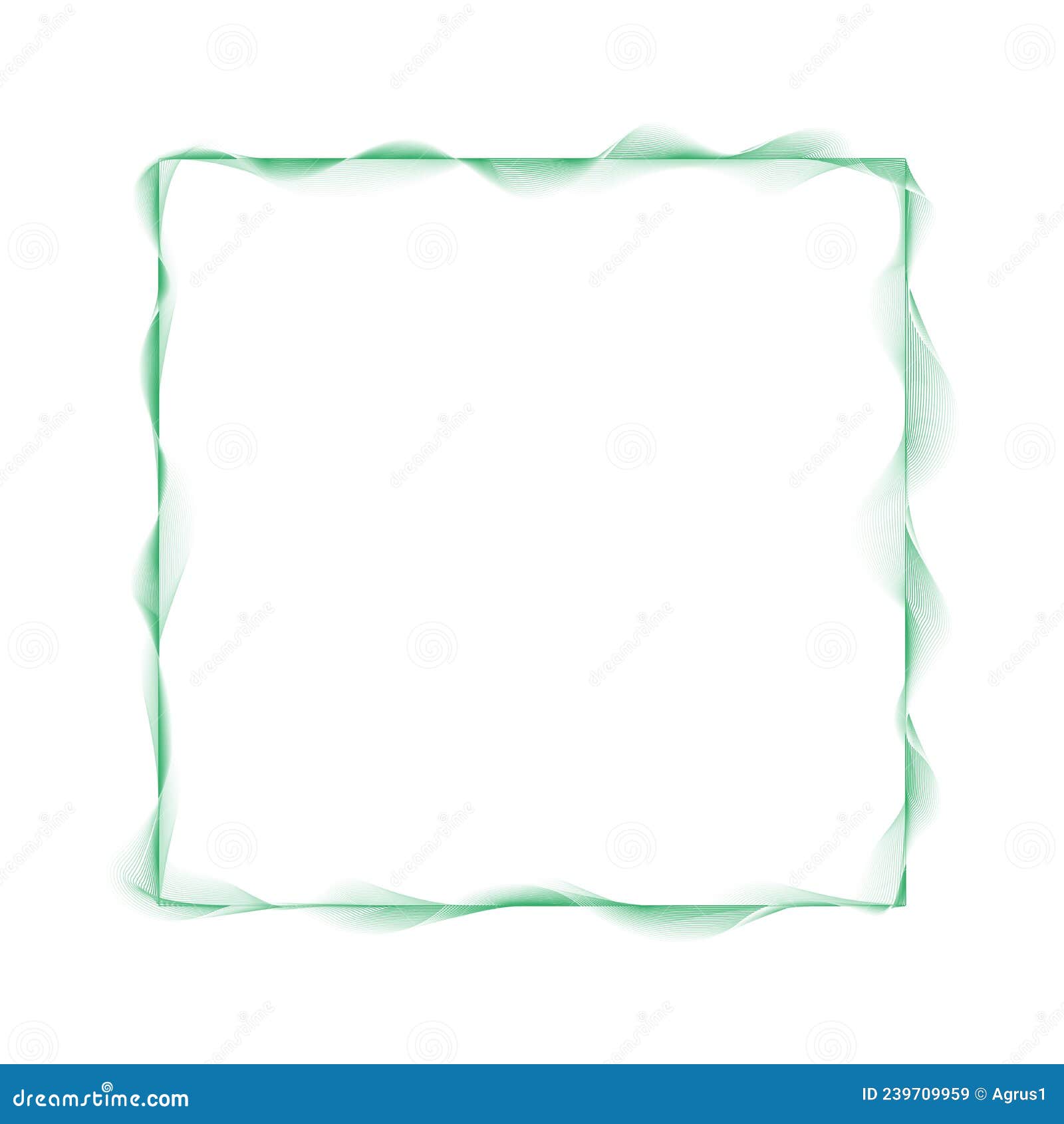 Green Colored Frame with Abstract Vector Waves Lines on White ...