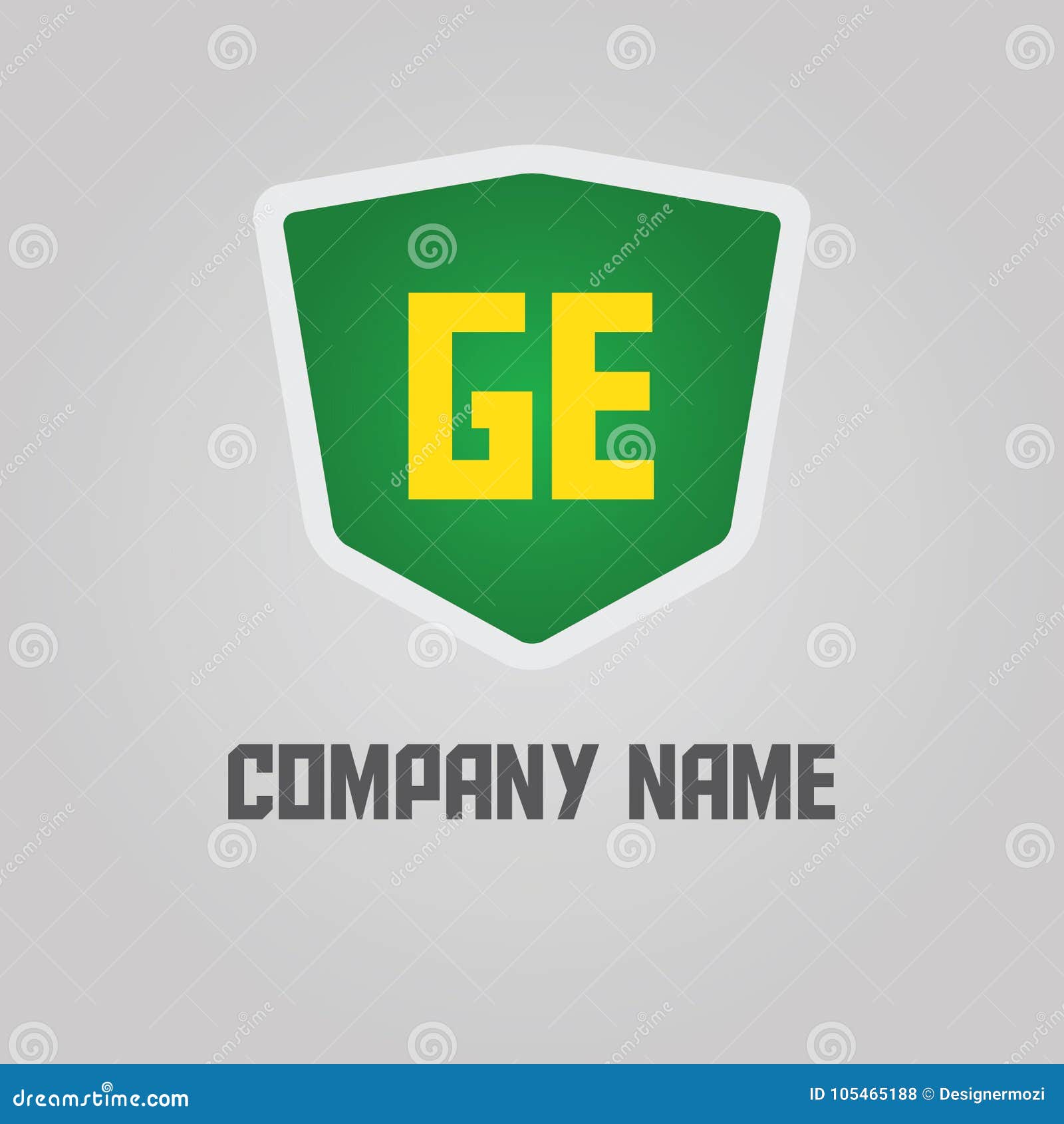 GE logo design with shield stock vector. Illustration of shield - 105465188