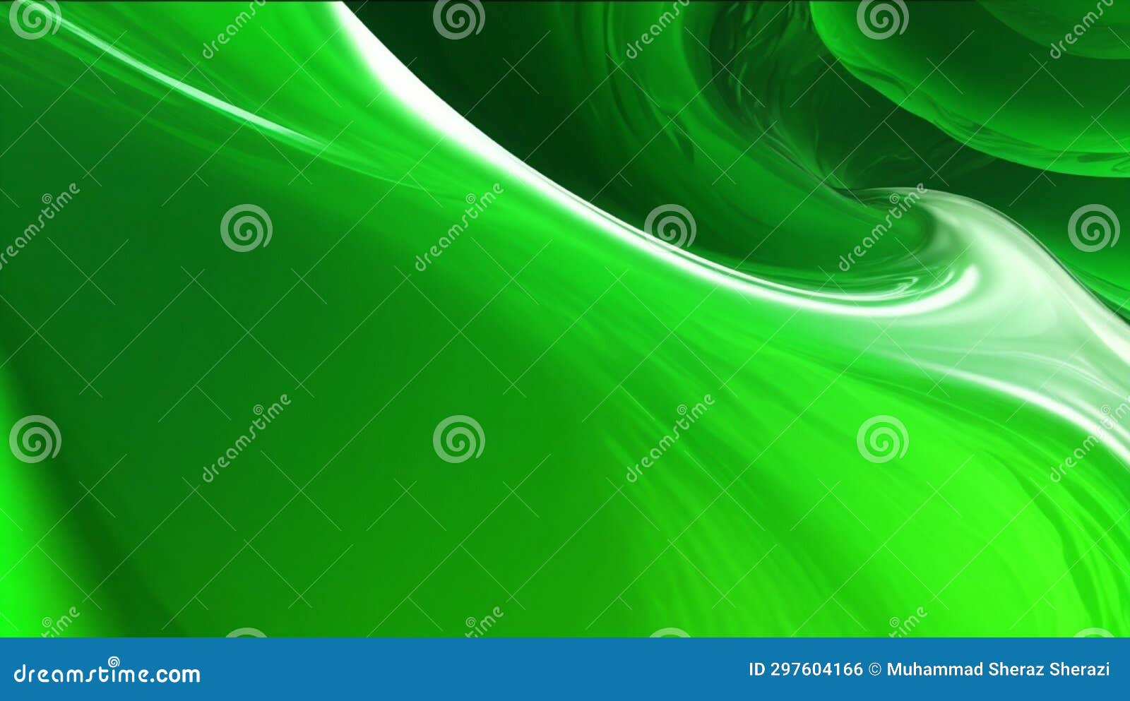 Green Colored Glass Abstract Wave Background. Calm Liquid Endless Loop ...