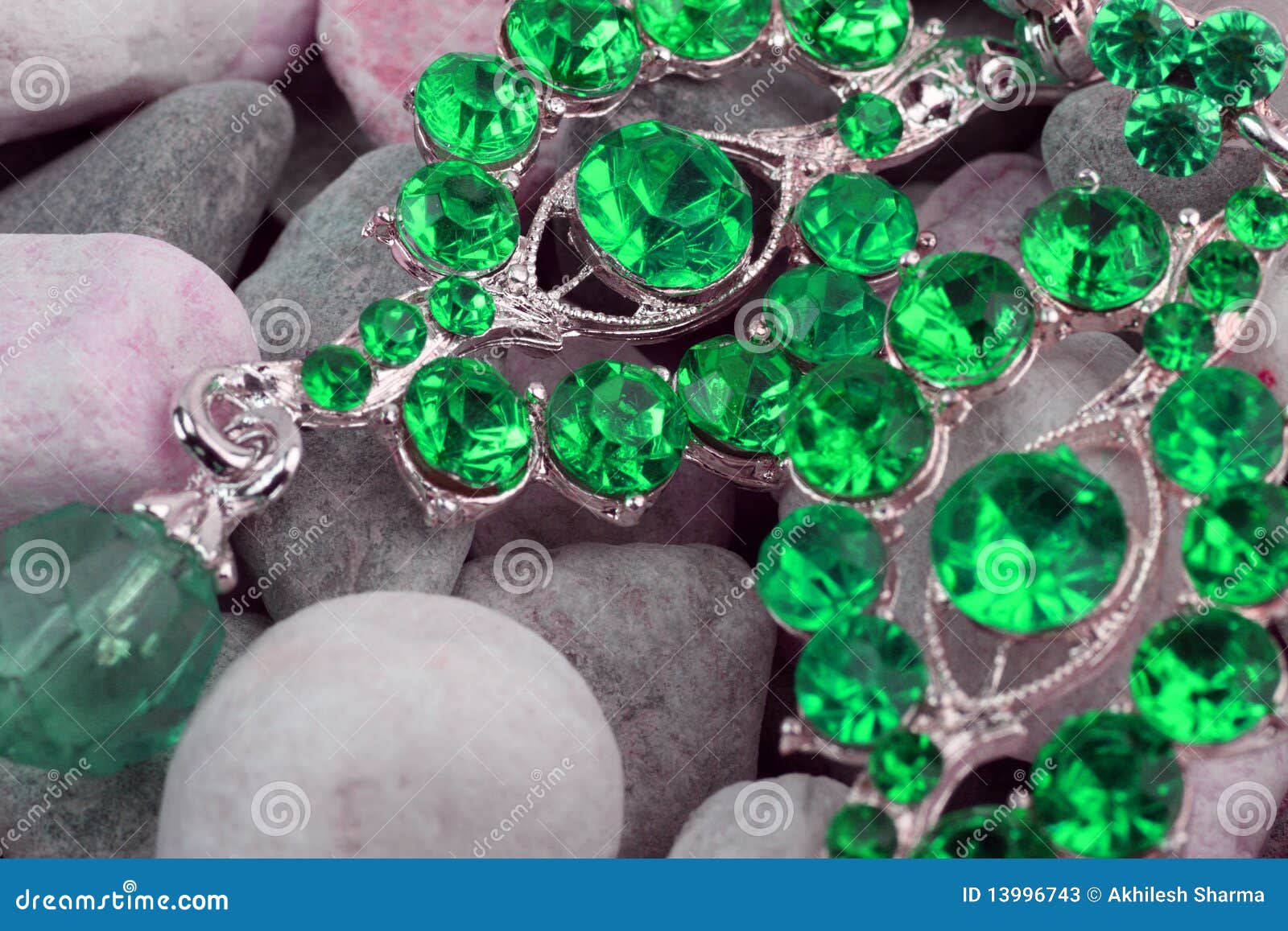 Green Colored Precious Stone Jewellery Stock Image - Image of closeup ...