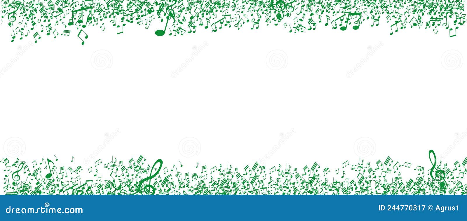 Green Colored Vector Sheet Music - Musical Notes Frame on Transparent ...