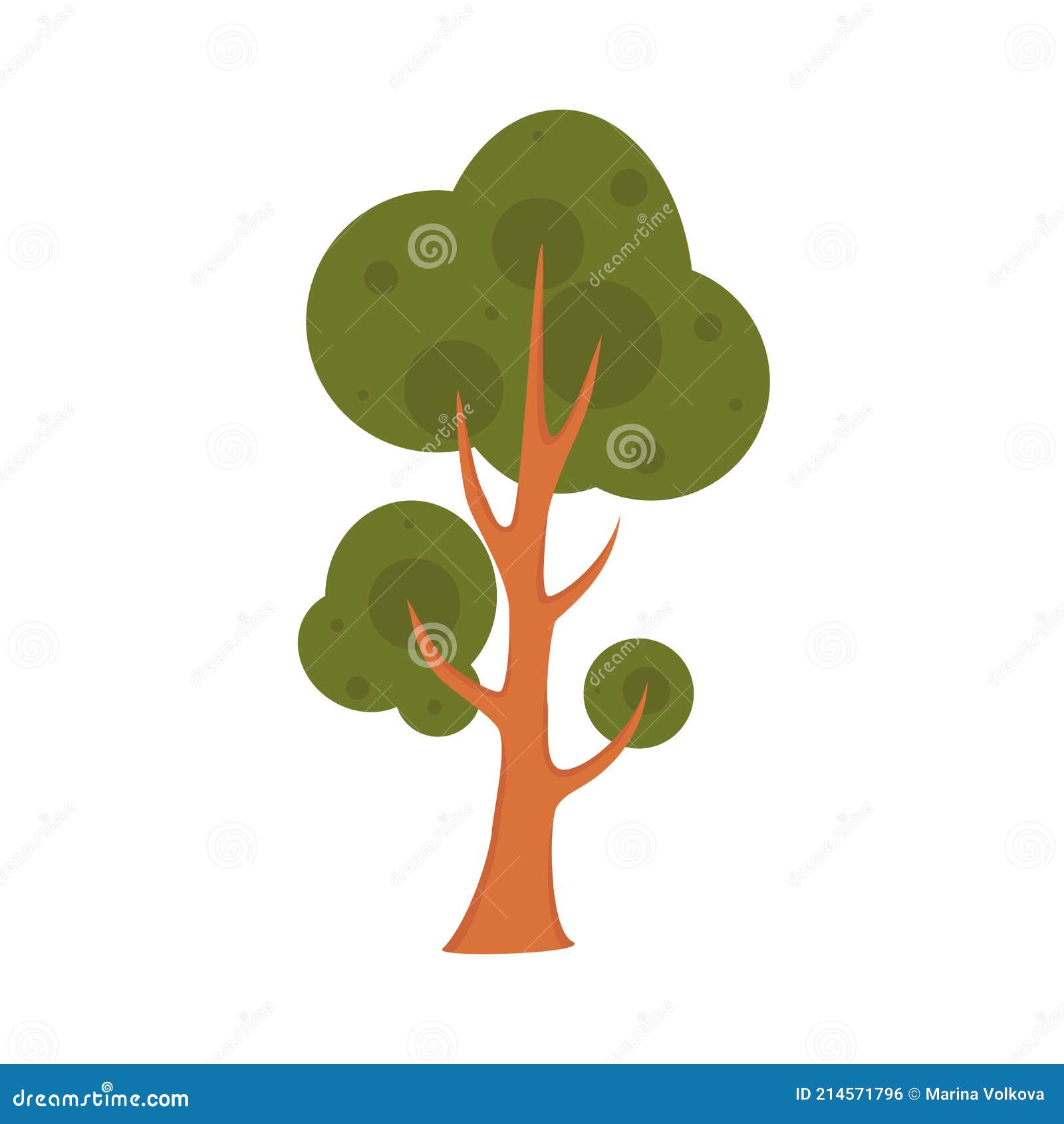 Stylized Deciduous Or Coniferous Tree Vector Illustration ...