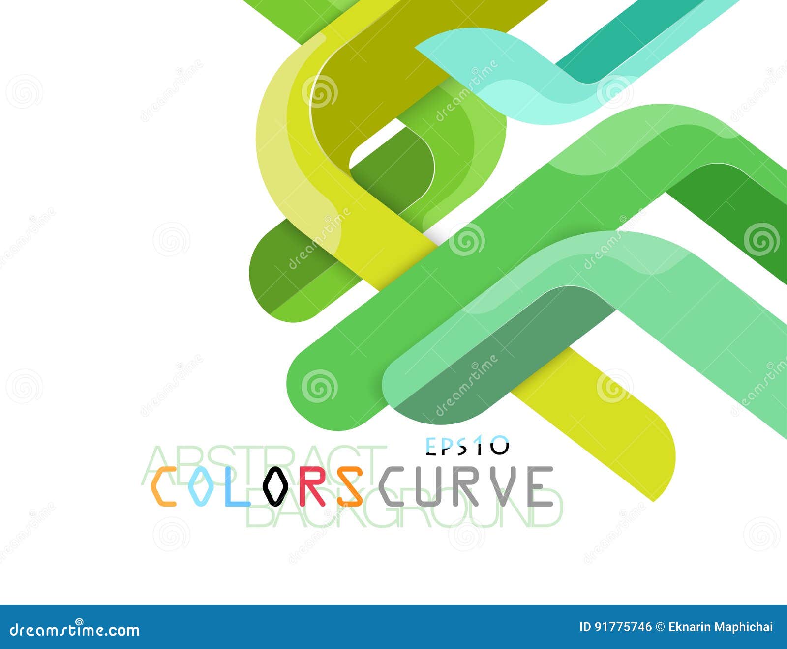 Green Colors Abstract Curve Style Stock Vector - Illustration of vector ...
