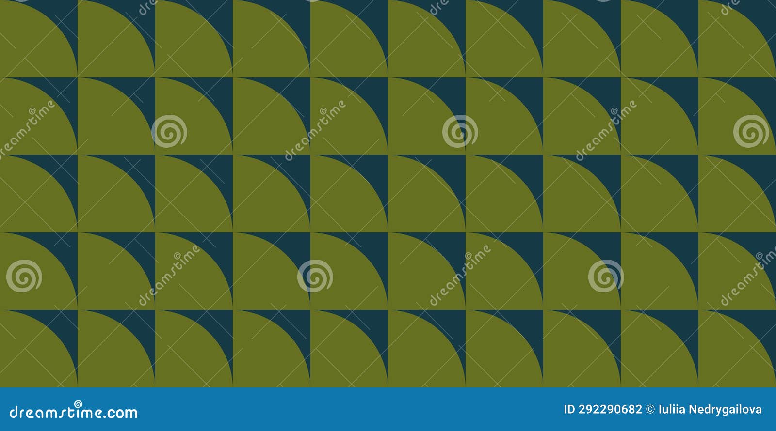 Green Colors Geometric Seamless Pattern with Curved Triangles, Vector ...