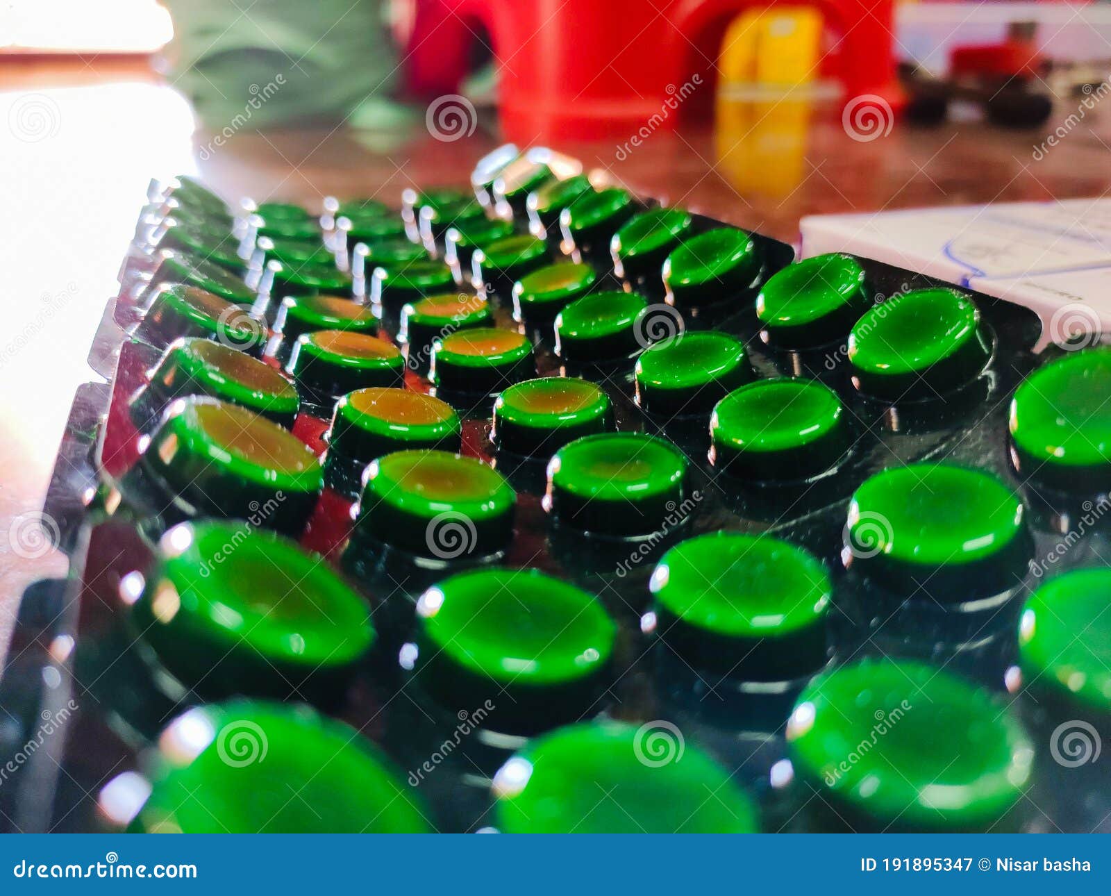 Green colour tablets stock image. Image of beautiful - 191895347