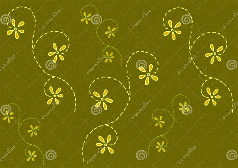 Green Coloured Flower Pattern Stock Illustration - Illustration of ...
