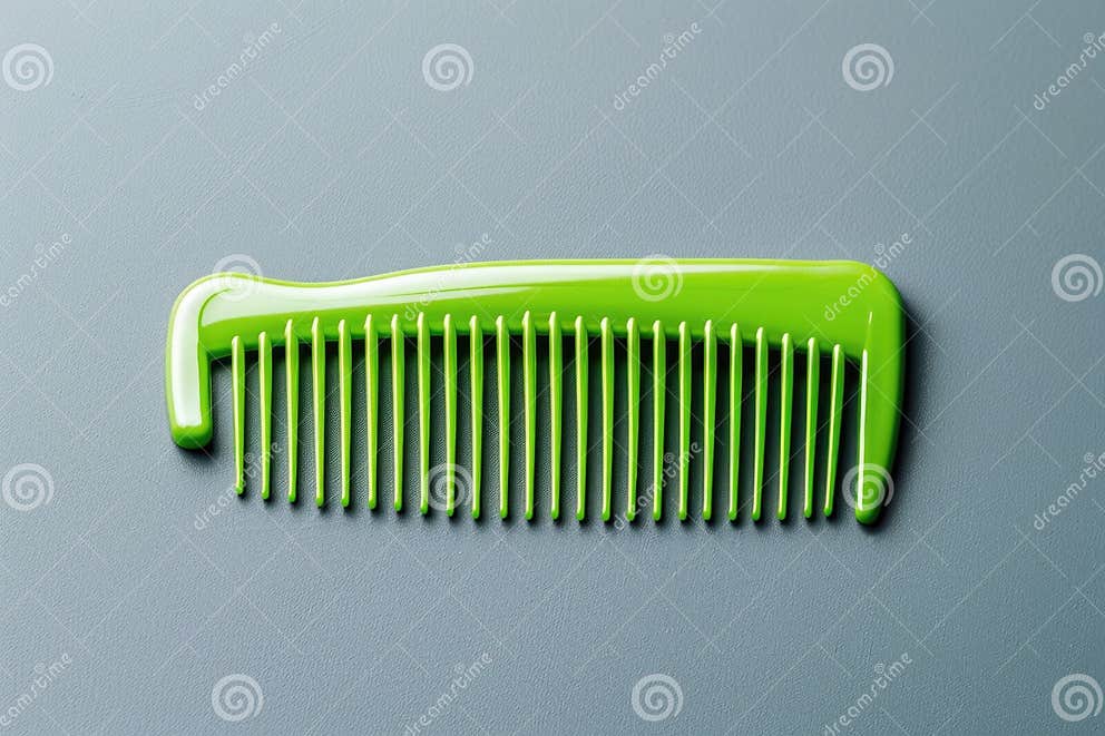 A Green Comb Sits on a Table, Ready for Use Stock Photo - Image of ...