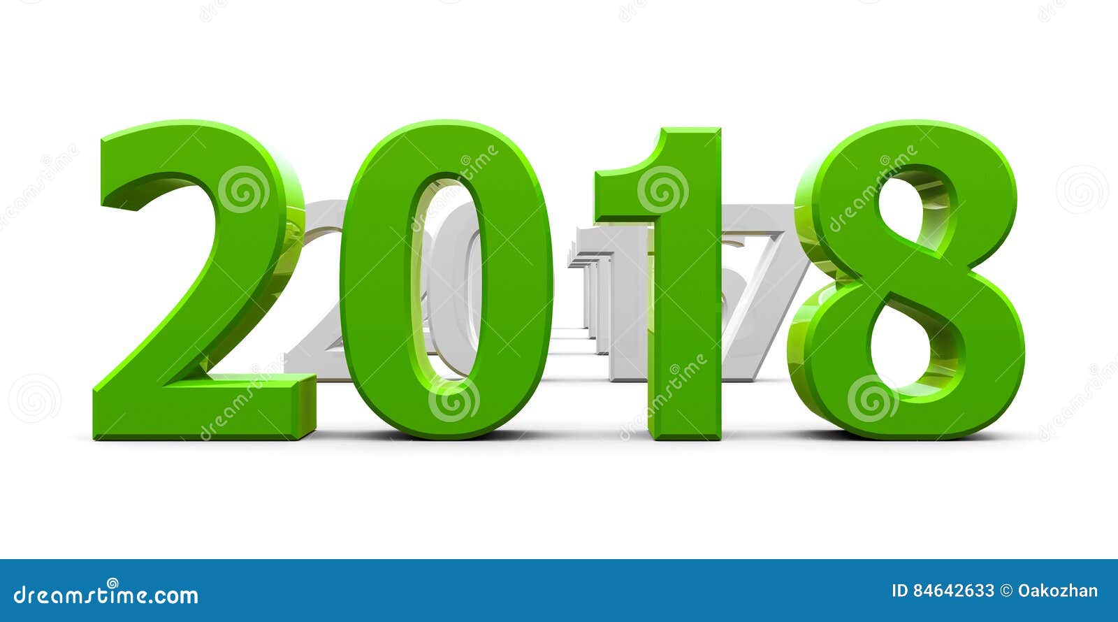 Green 2018 come stock illustration. Illustration of number - 84642633