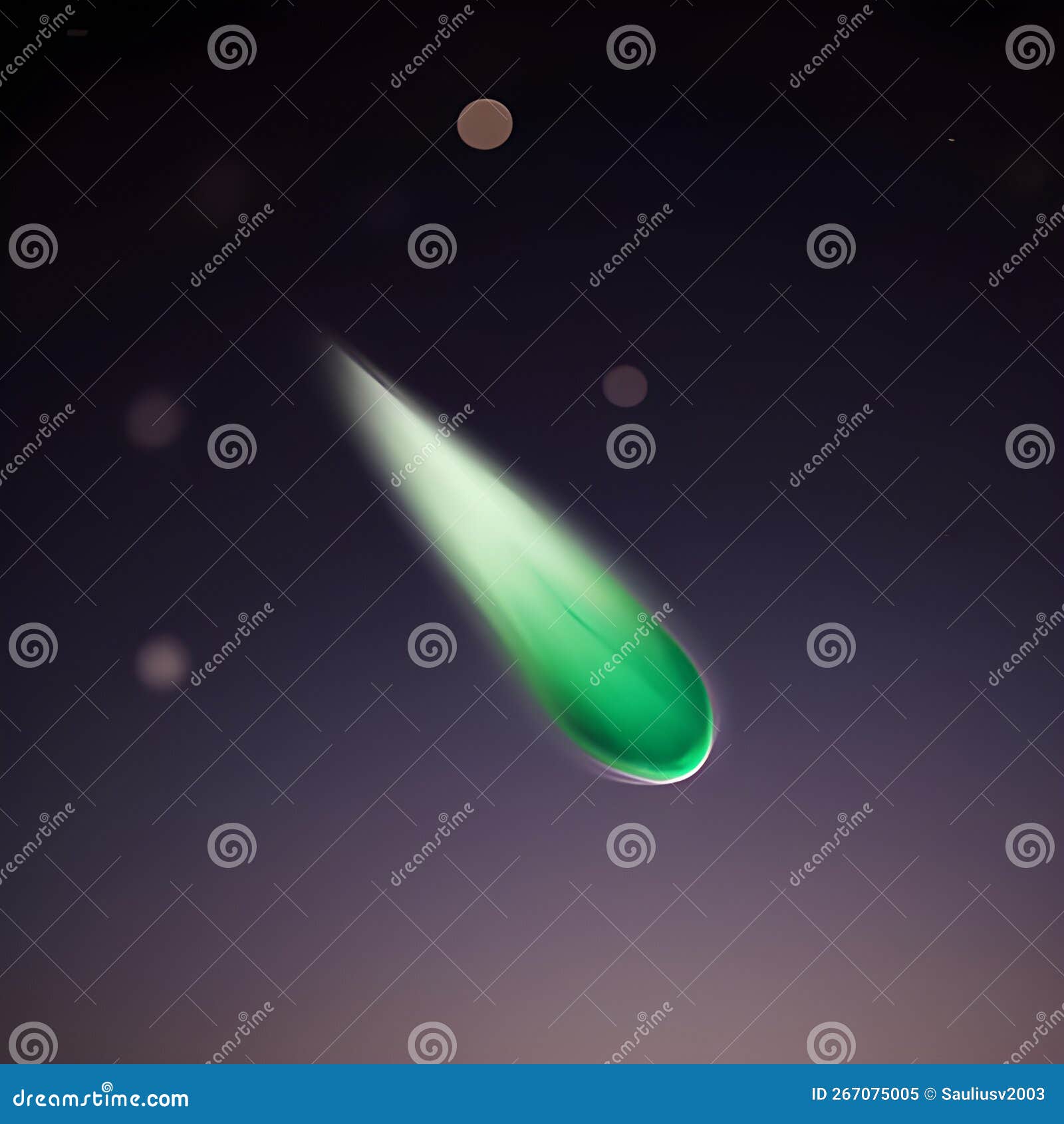 Green Comet Flying Through Night Over Silhouetted Trees. Generative AI ...