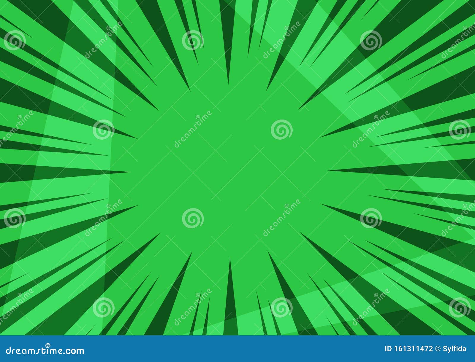 Green Comic Pop Art Abstract Background with Sunbeams, Space for Your ...