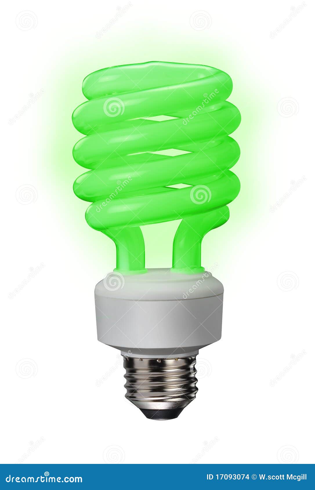 Green Compact Fluorescent Bulb Stock Photo - Image of environment ...
