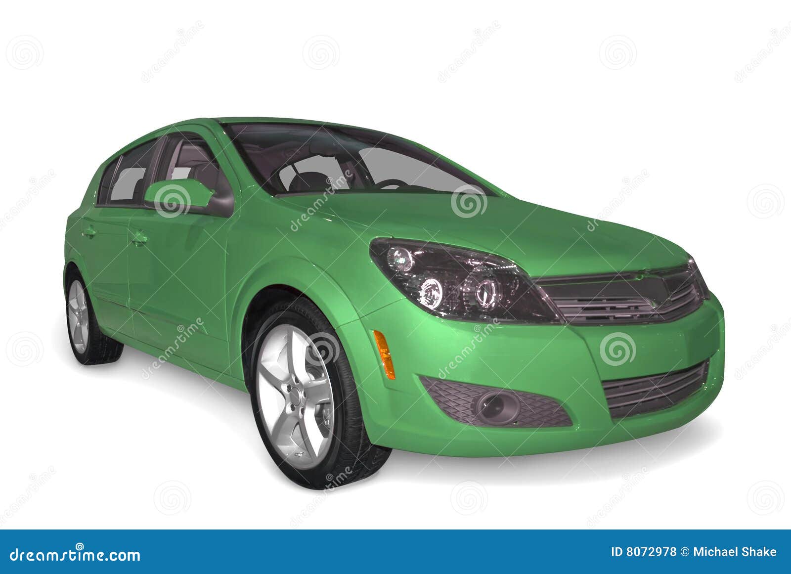 Green Compact Hybrid stock photo. Image of automobile - 8072978