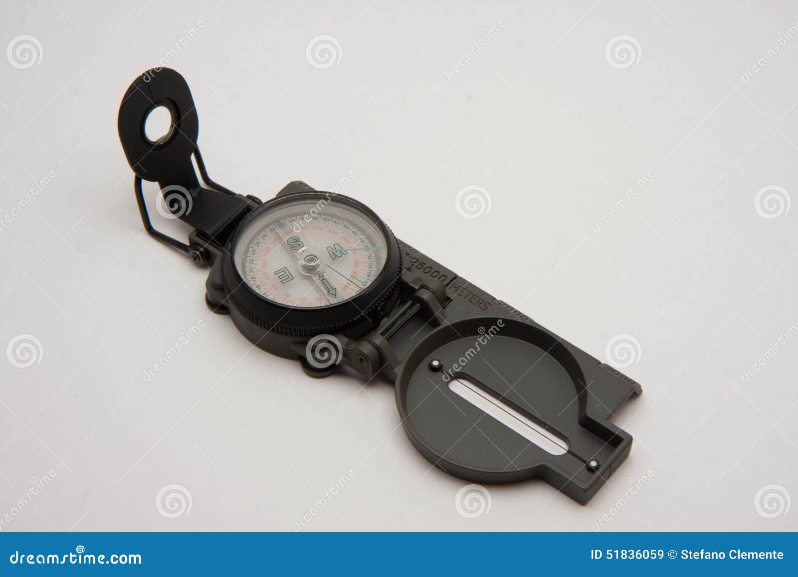 Green compass stock image. Image of south, device, equipment - 51836059