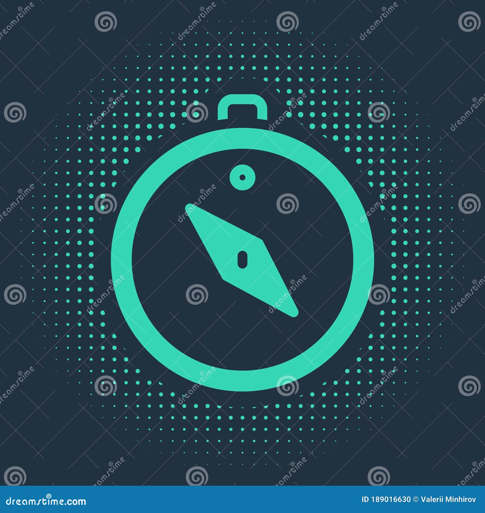 Green Compass Icon Isolated On Blue Background Windrose Navigation