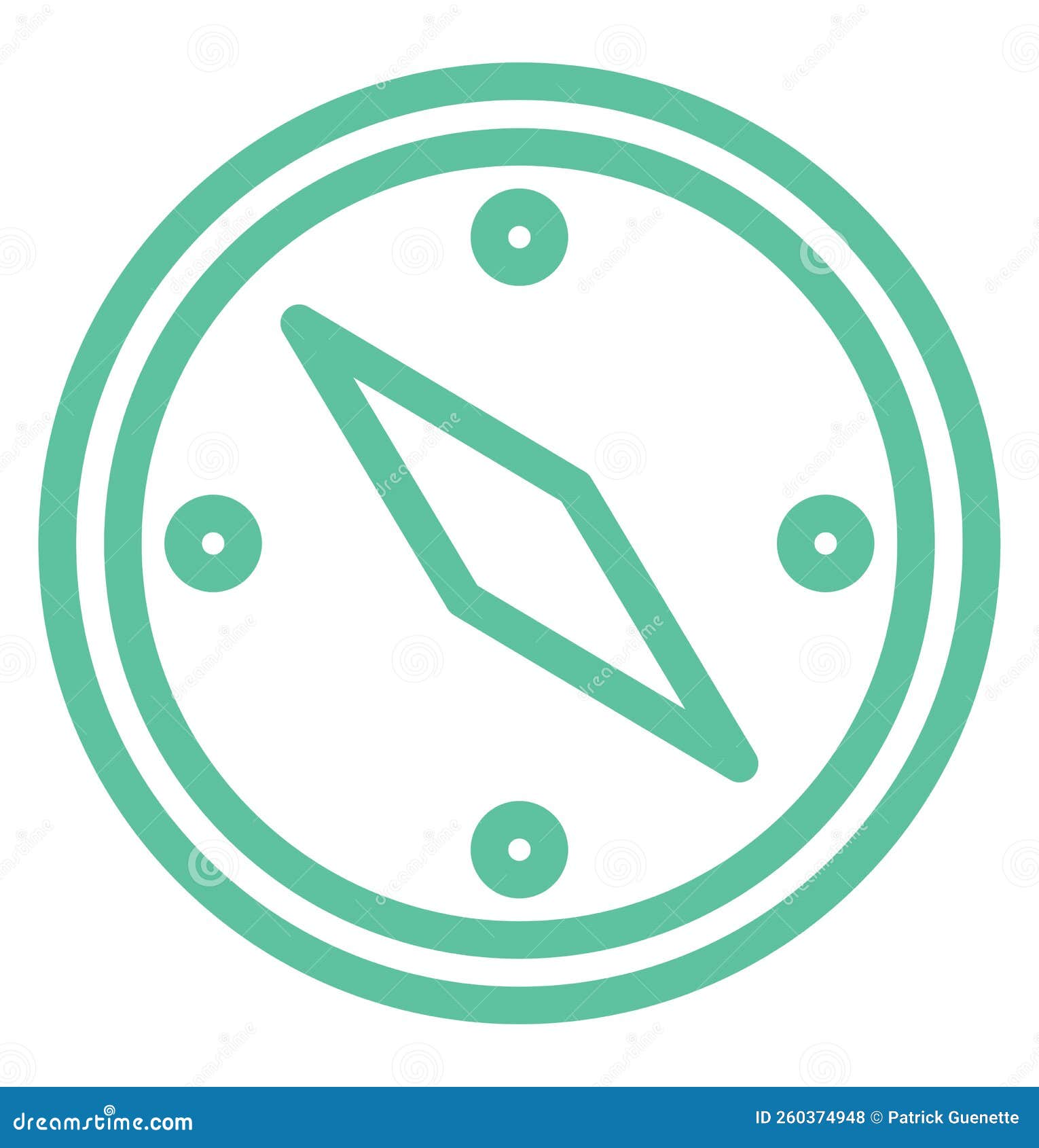 Green compass, icon stock vector. Illustration of white - 260374948