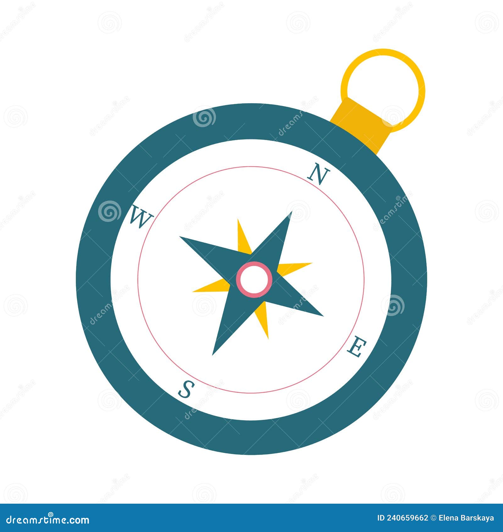 Green Compass On A White Background For Use In Clipart Stock Vector Illustration Of East