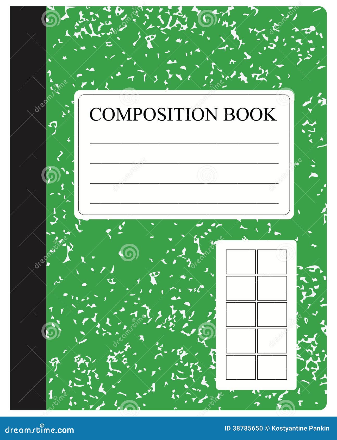 Green Composition Book stock vector. Illustration of back - 38785650