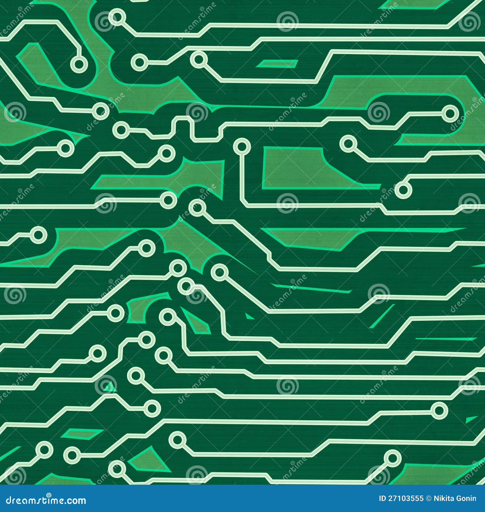 Green Computer Circuit Board Seamless Background Stock Illustration ...
