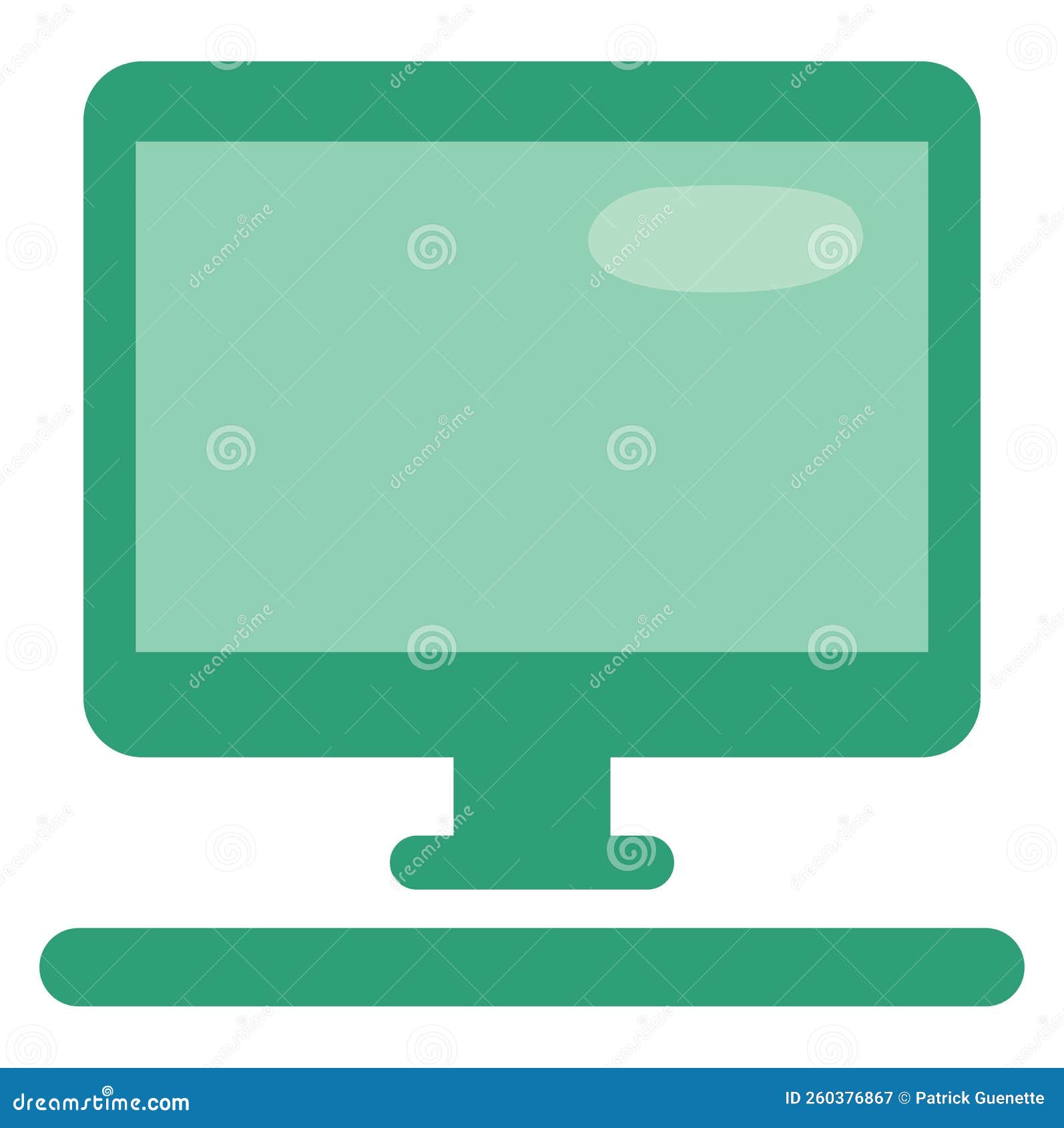 Green computer, icon stock vector. Illustration of computer - 260376867