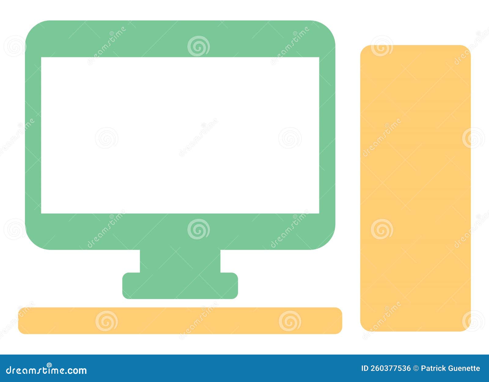Green computer, icon stock vector. Illustration of isolated - 260377536