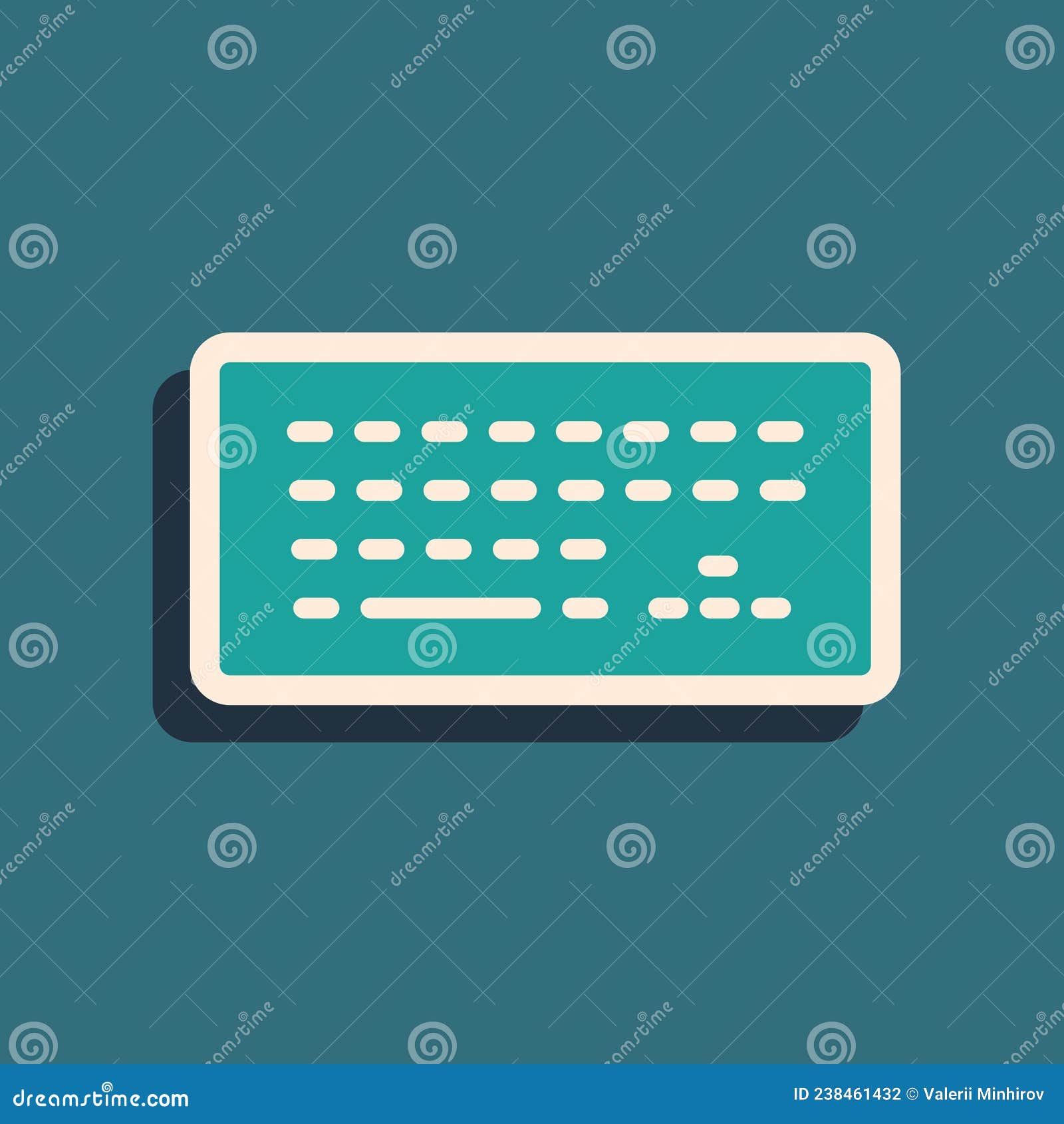Green Computer Keyboard Icon Isolated on Green Background. PC Component ...