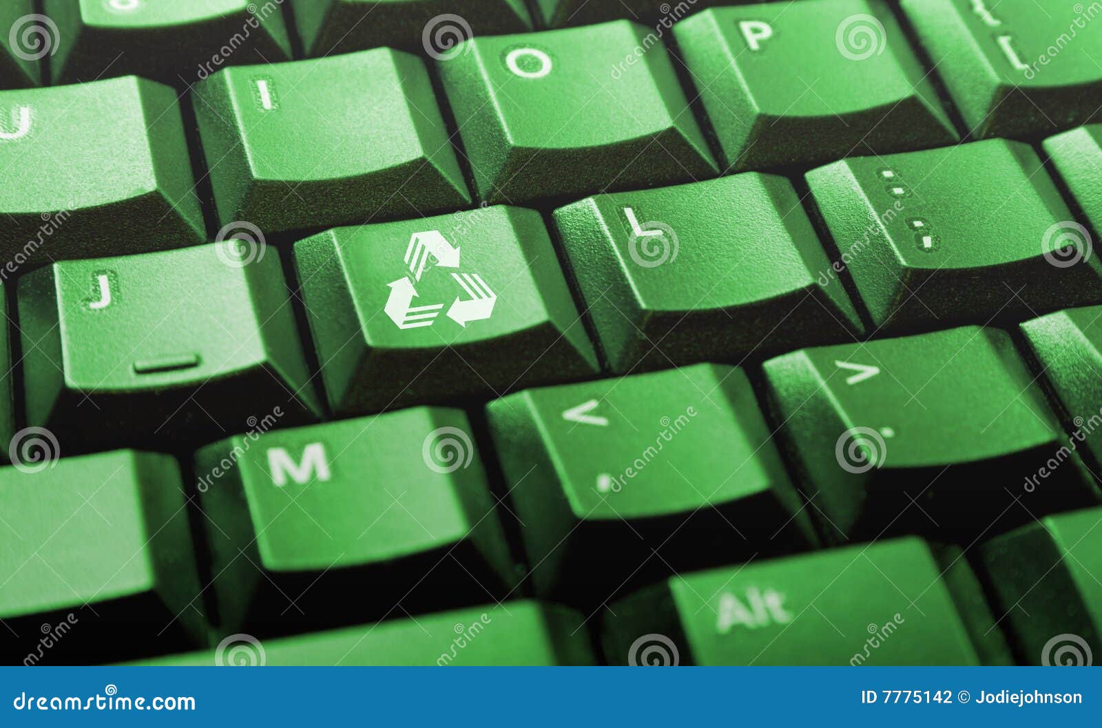 Green Computer Keyboard with Recycle Logo Stock Photo - Image of laptop ...