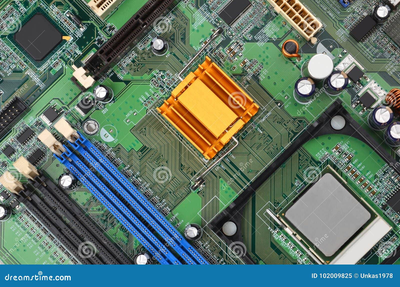 Green computer motherboard stock image. Image of circuit - 102009825