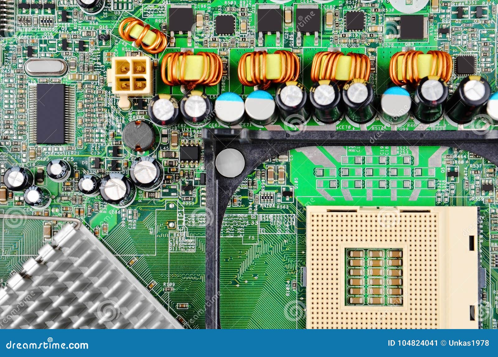 Green computer motherboard stock image. Image of microprocessor - 104824041